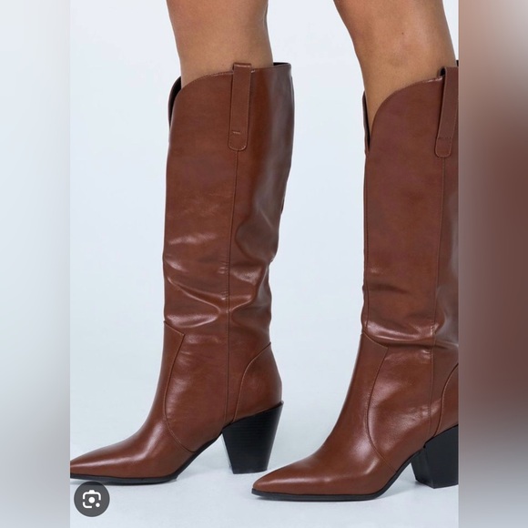 Princess Polly | Shoes | Princess Polly Flora Tan Western Heeled Boots ...